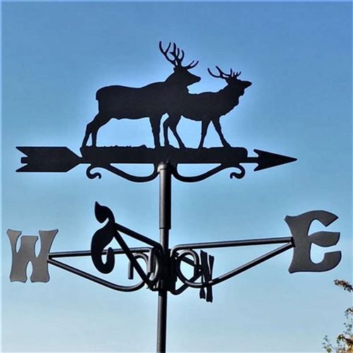 Beautiful Stag Mini Steel Weathervane with Black Powder Coated Finish