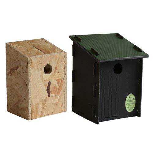 Eco Small Bird Nest Box with Recycled Plastic Outer Shell and Wooden ...