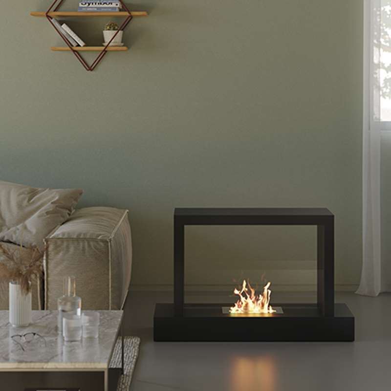 Roma Freestanding Bioethanol Fireplace and Heater