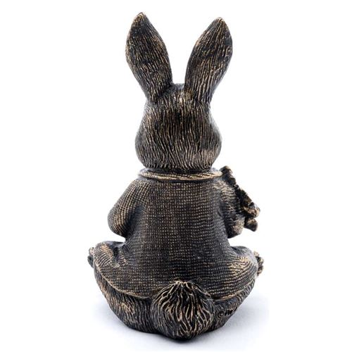 Beatrix Potter's Bronze Peter Rabbit Holding A Carrot Cane Companion