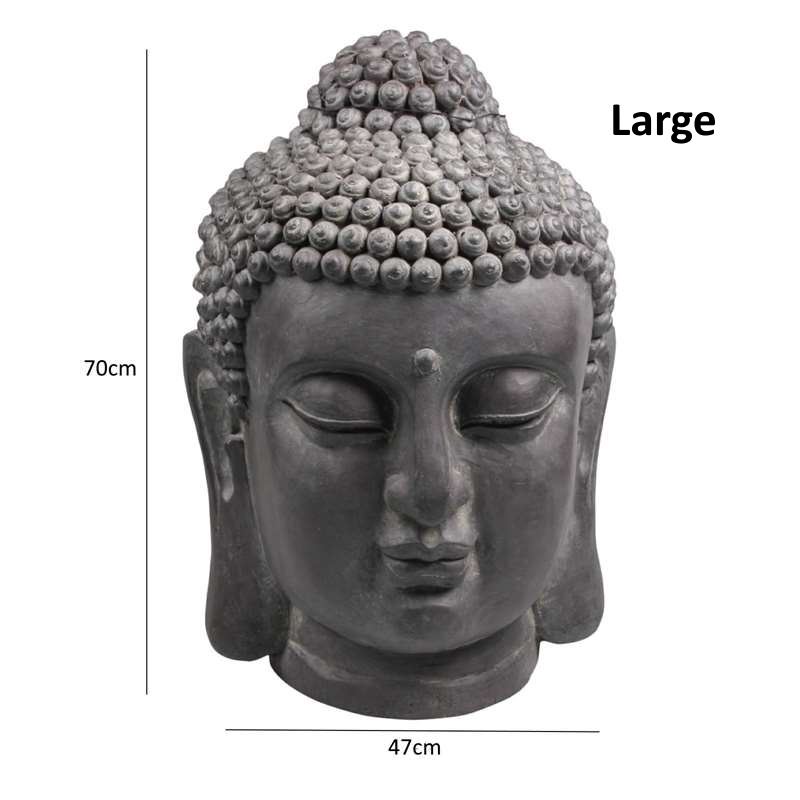 Medium or Large Ornamental Buddha Head Garden Sculpture