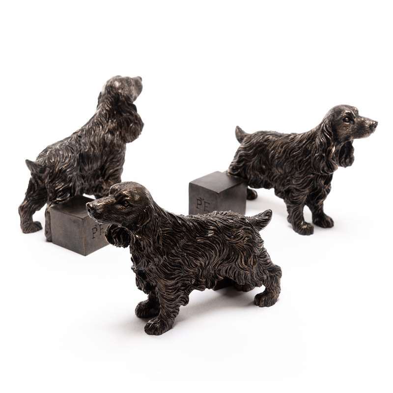 Cocker Spaniel Hand Painted Bronze Flower Pot Feet