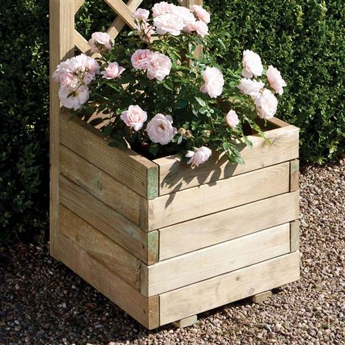 Rowlinson Square Planter with Lattice Back Panel